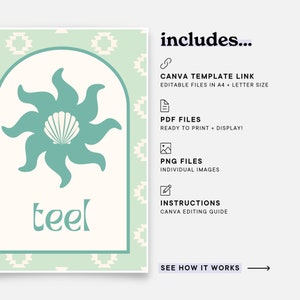 Printable Colour Posters, Classroom Display, Editable Canva Class Decor ...