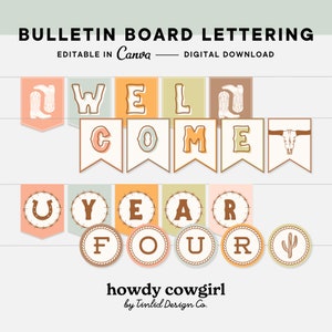 Editable Classroom Display Bundle, Howdy Cowgirl Class Decor, Printable ...