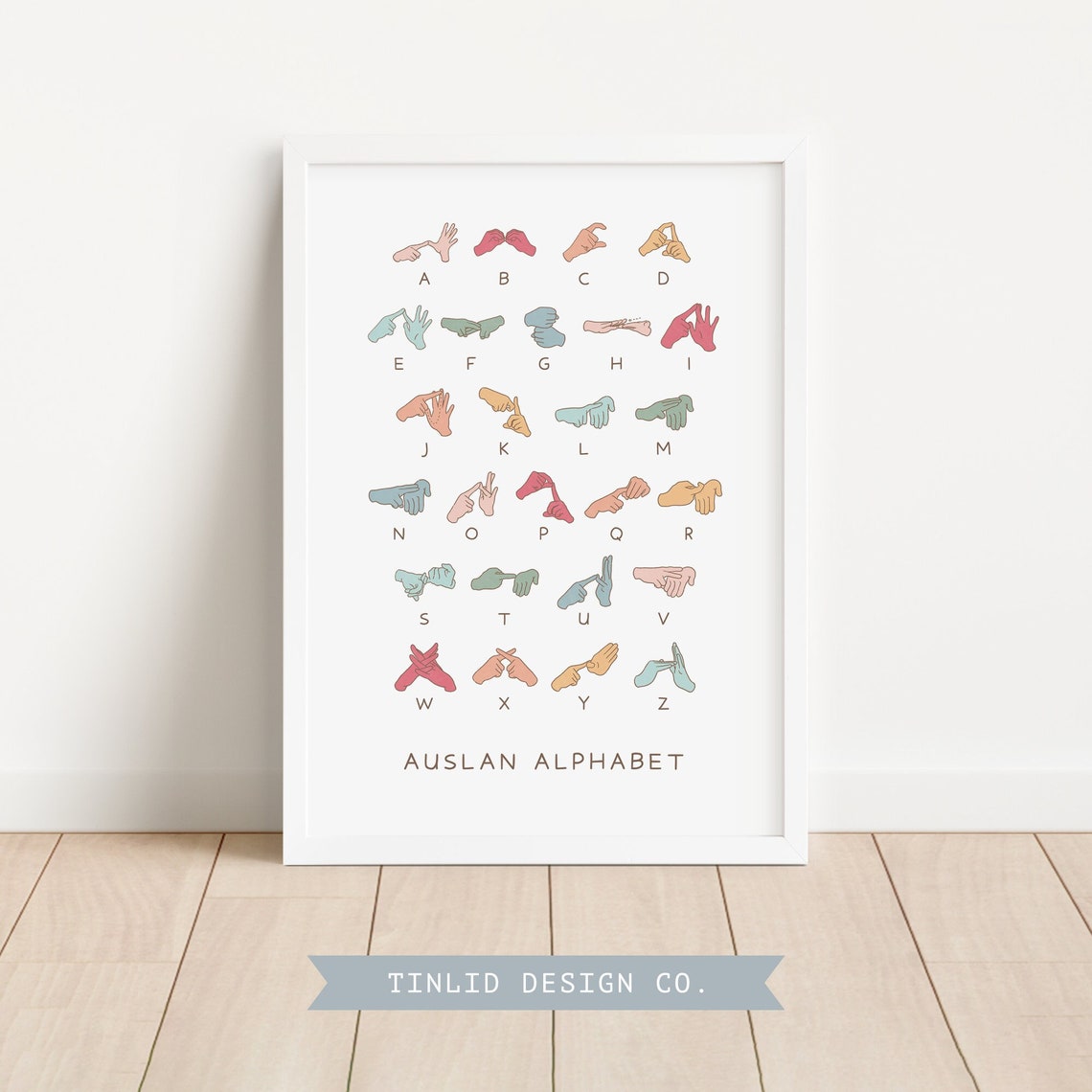 Australia Sign Language Alphabet Poster, Printable AUSLAN Alphabet Wall ...