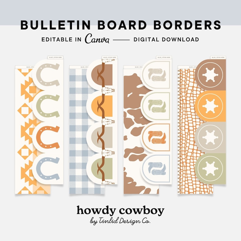 Western Bulletin Board Borders: Editable Classroom Decor (digital ...