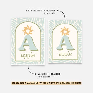 Printable Alphabet Posters, Classroom Display, Editable Canva Class ...