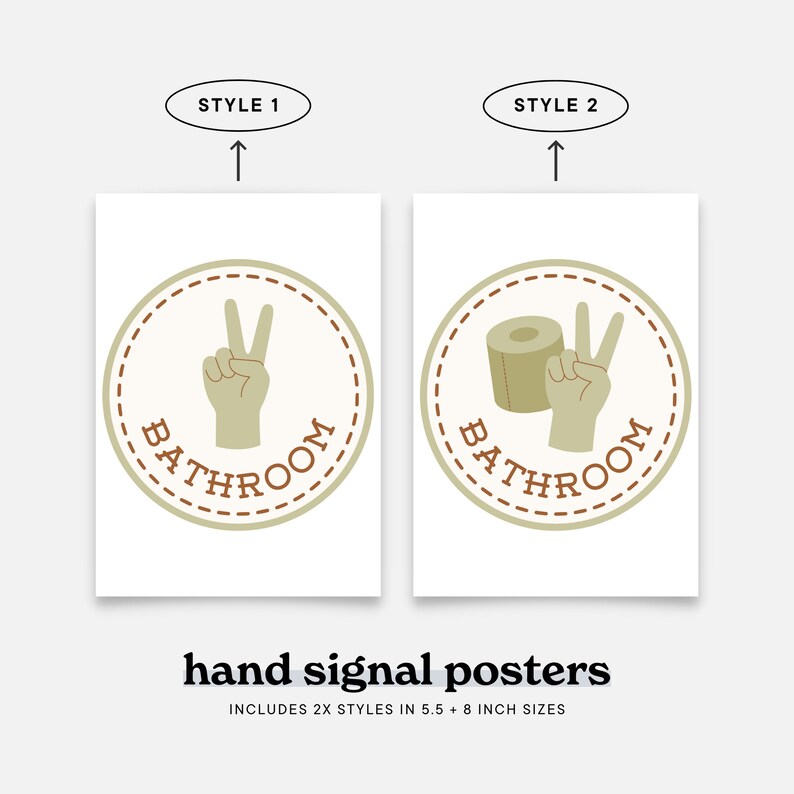 Printable Classroom Hand Signal Posters, Editable Canva Template ...