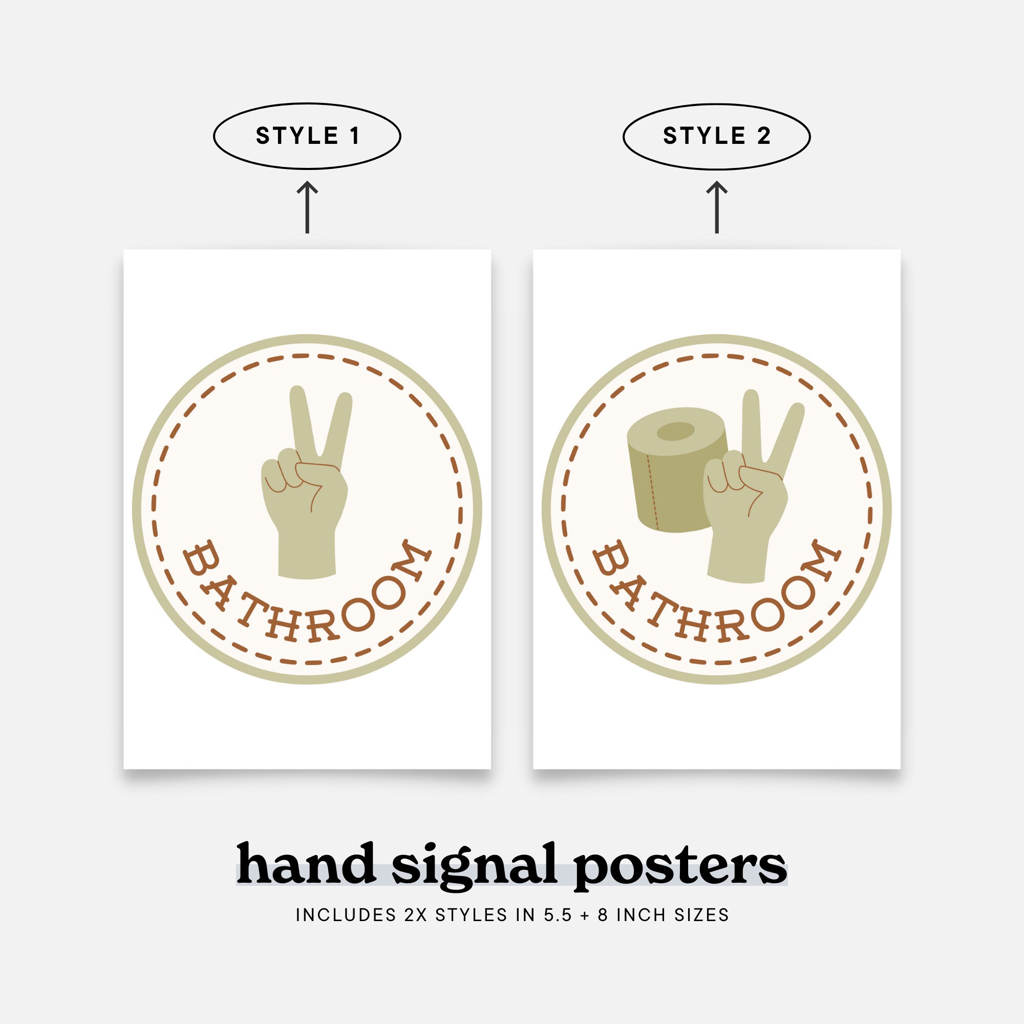 Classroom Hand Signal Posters: Editable Western Decor (digital Download ...