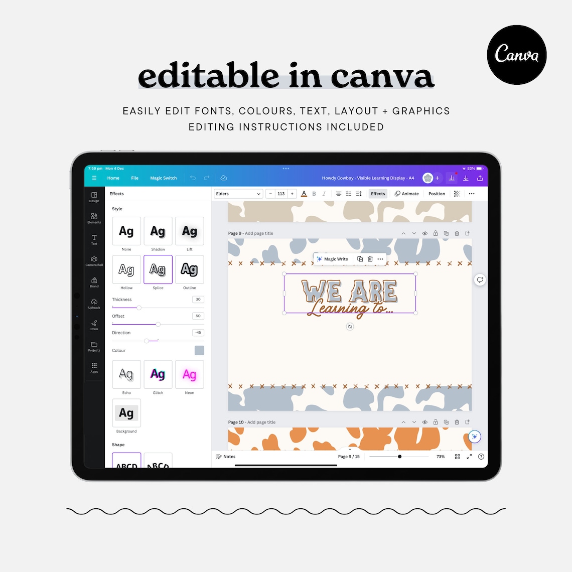 Classroom Visible Learning Display: Editable Canva Template (digital ...