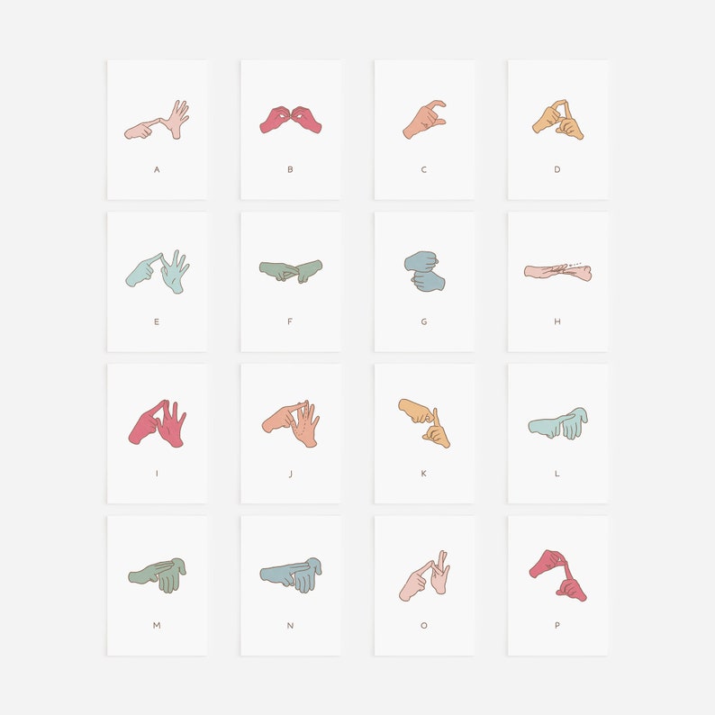Australian Sign Language Alphabet Flash Cards, Printable AUSLAN ...