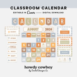 Editable Classroom Display Bundle, Howdy Cowboy Class Decor, Printable ...