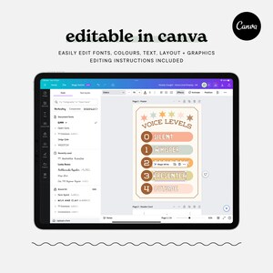 Printable Classroom Voice Levels Display, Editable Canva Template ...