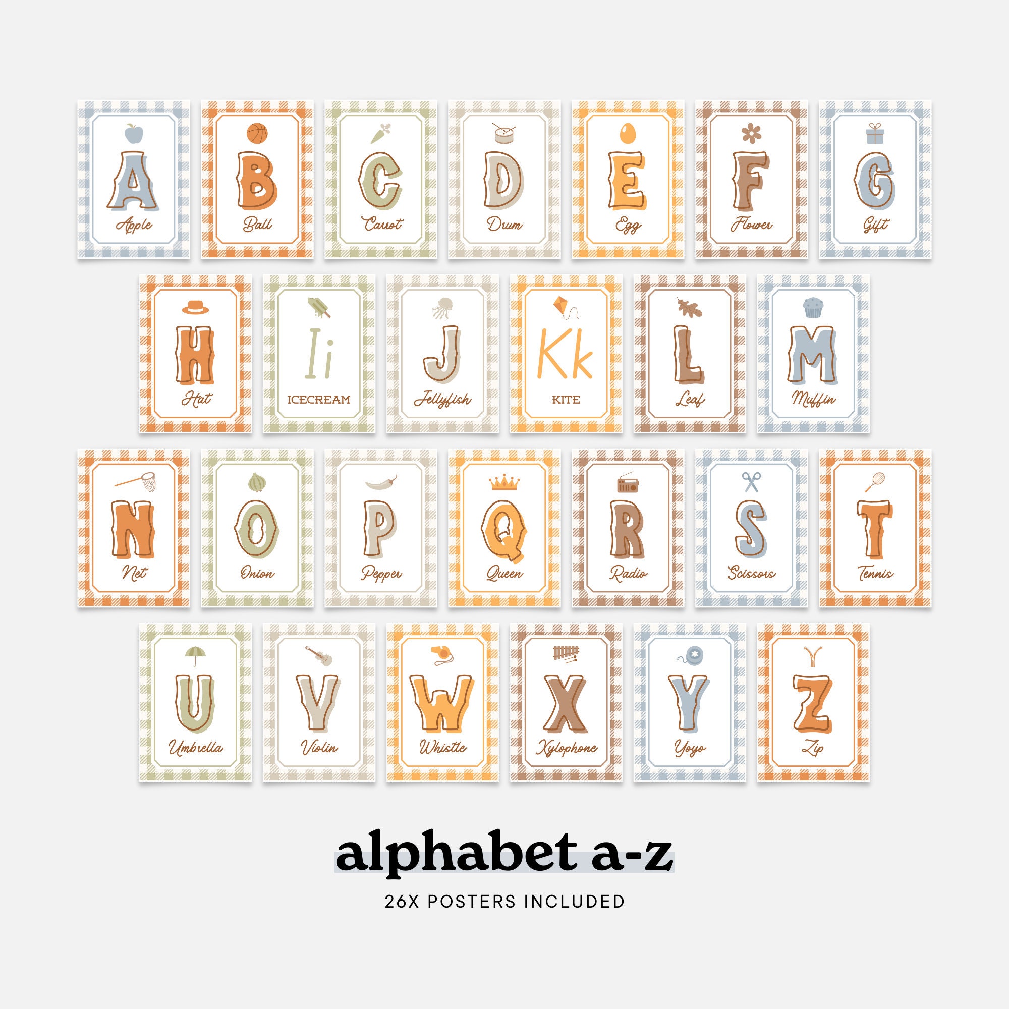 Carteles del alfabeto imprimibles, exhibición en el aula, decoración de ...