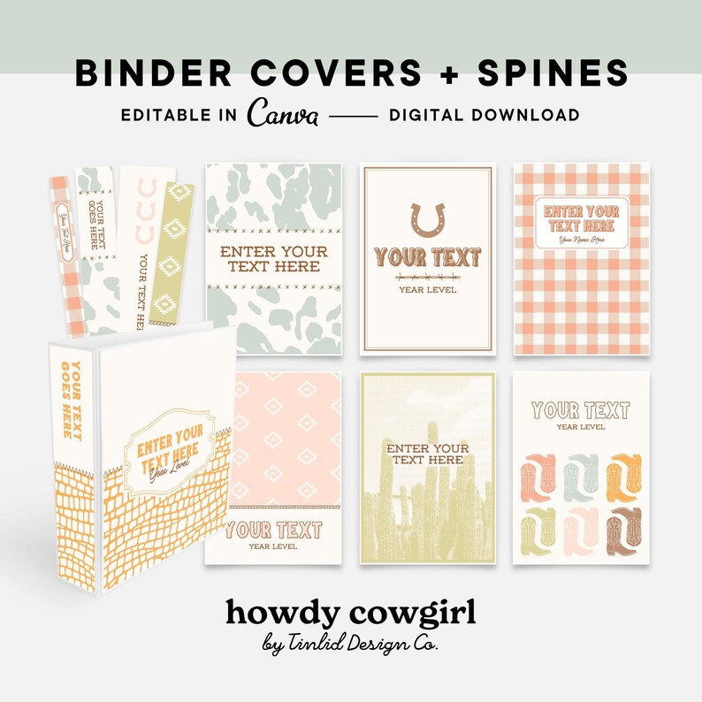 Printable Binder Covers and Spines, Editable Canva Templates, Teacher ...