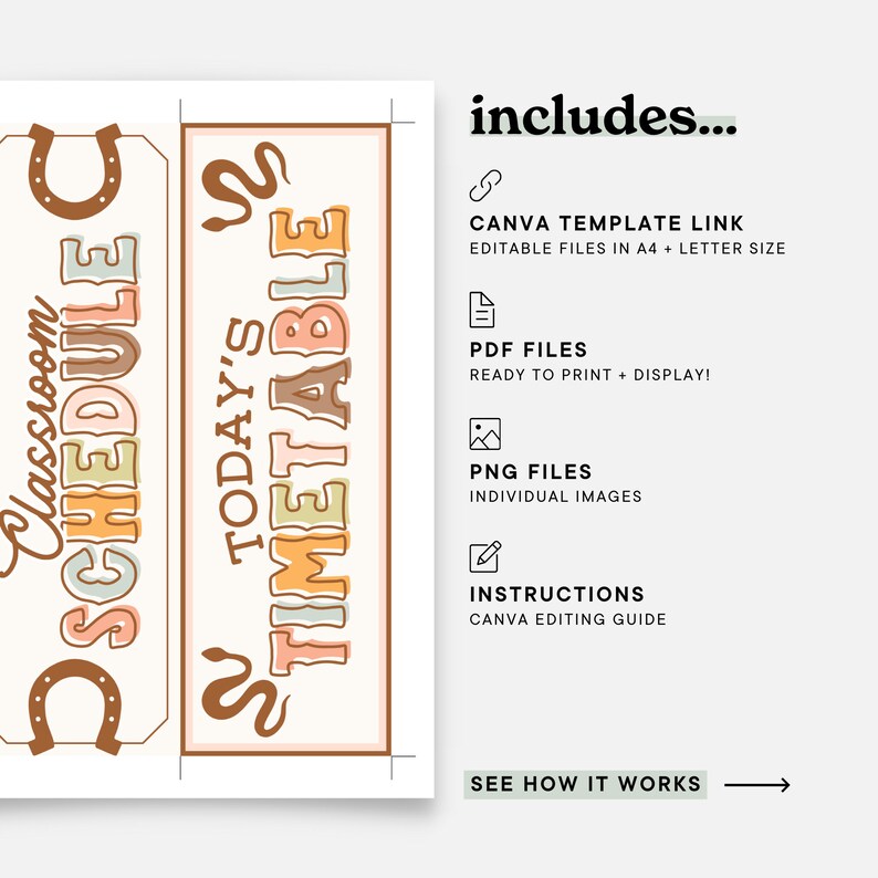 Printable Classroom Schedule, Visual Teacher Timetable, Editable Canva ...