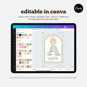 Printable Alphabet Posters, Classroom Display, Editable Canva Class ...