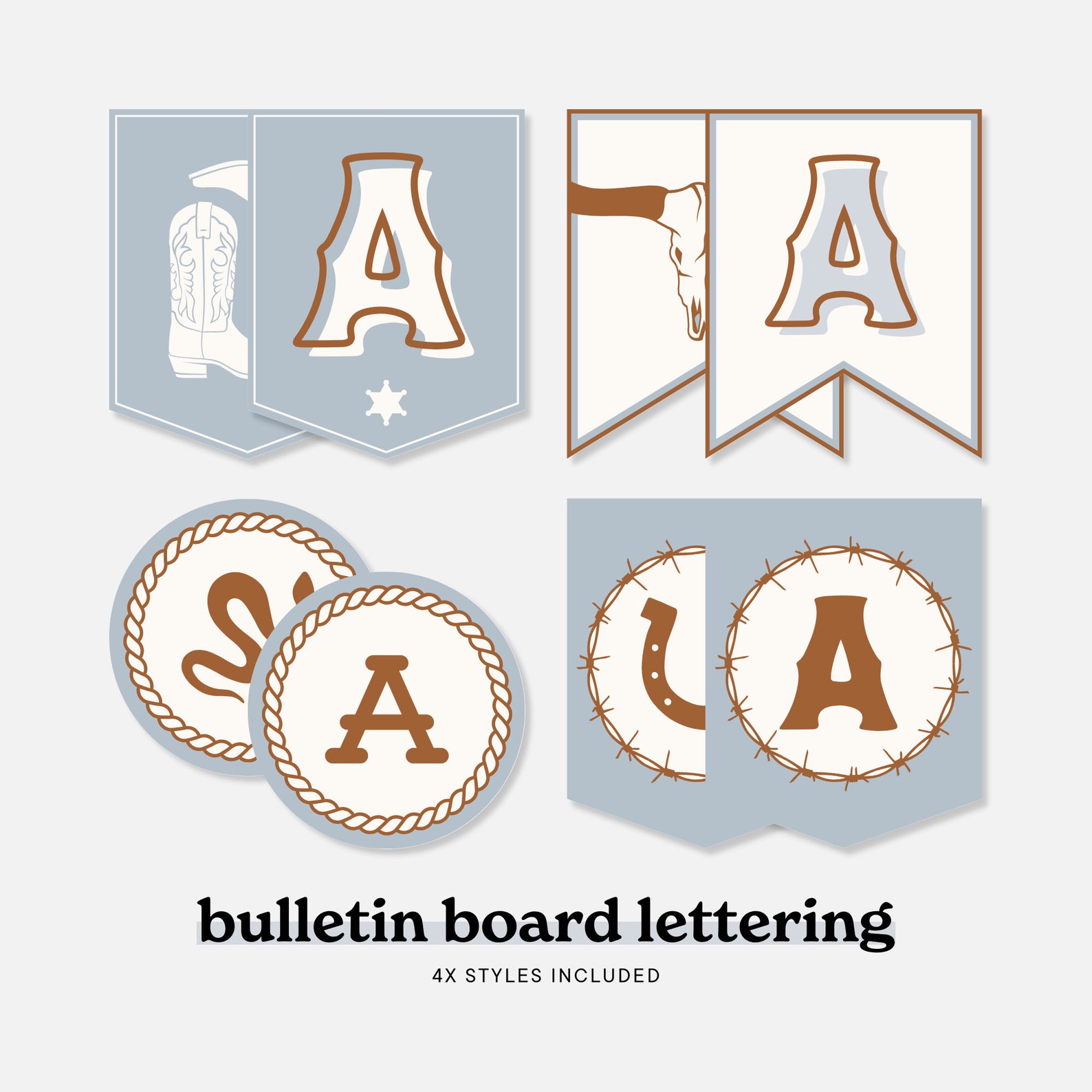 Western Classroom Decor: Editable Bulletin Board Lettering (digital ...