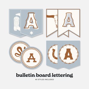Western Classroom Decor: Editable Bulletin Board Lettering (digital ...