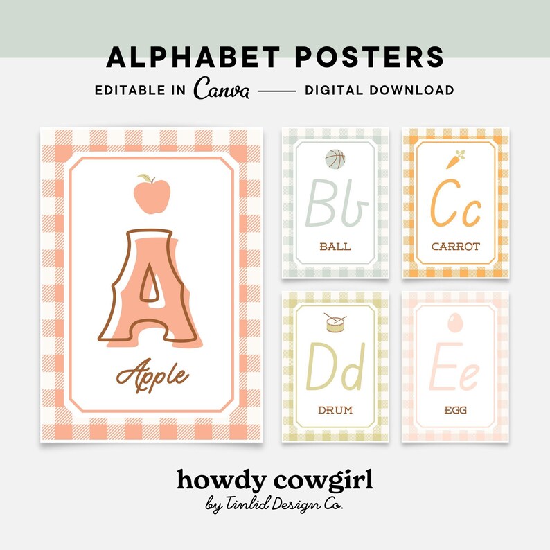 Printable Alphabet Posters Classroom Display Editable Canva - Etsy ...