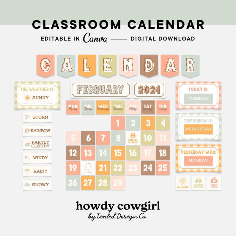 Editable Classroom Display Bundle, Howdy Cowgirl Class Decor, Printable ...