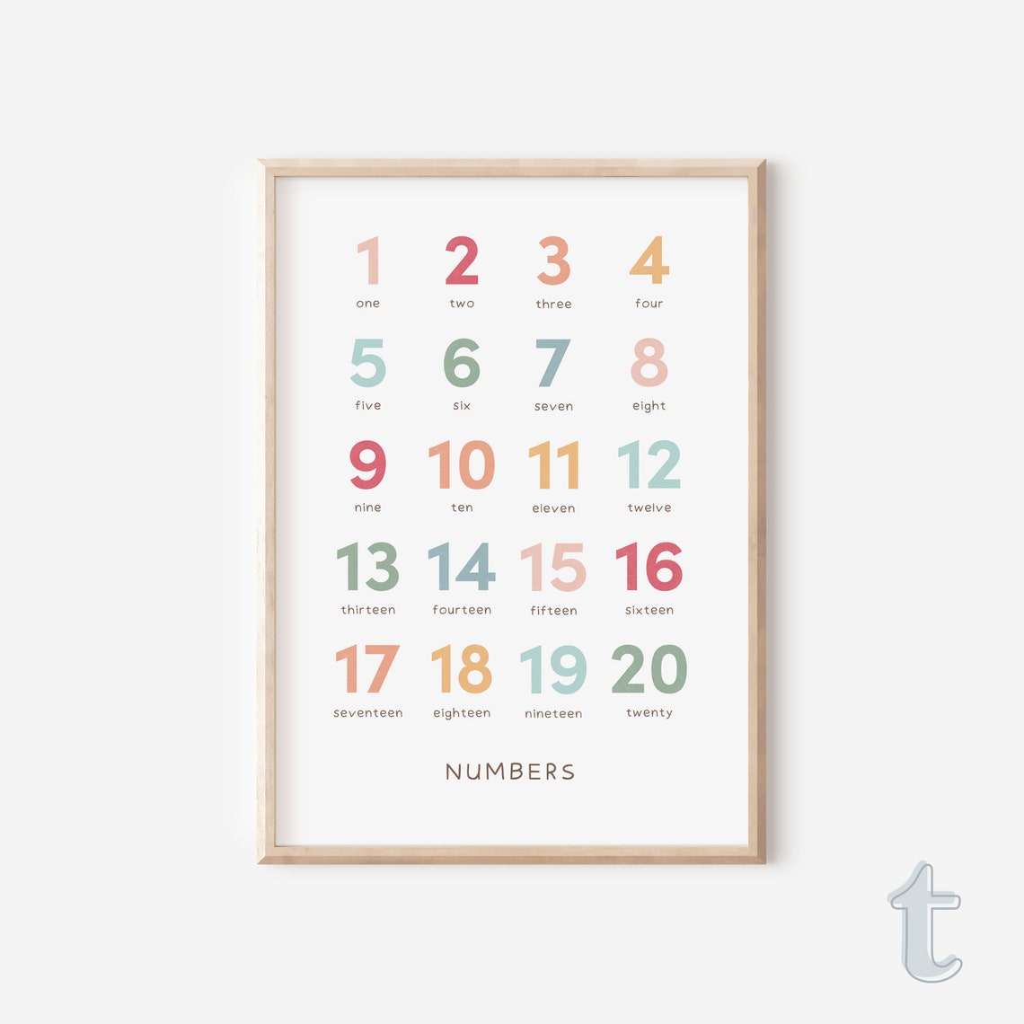 Rainbow Alphabet Poster Numbers Poster ABC Print 1-20 - Etsy Australia