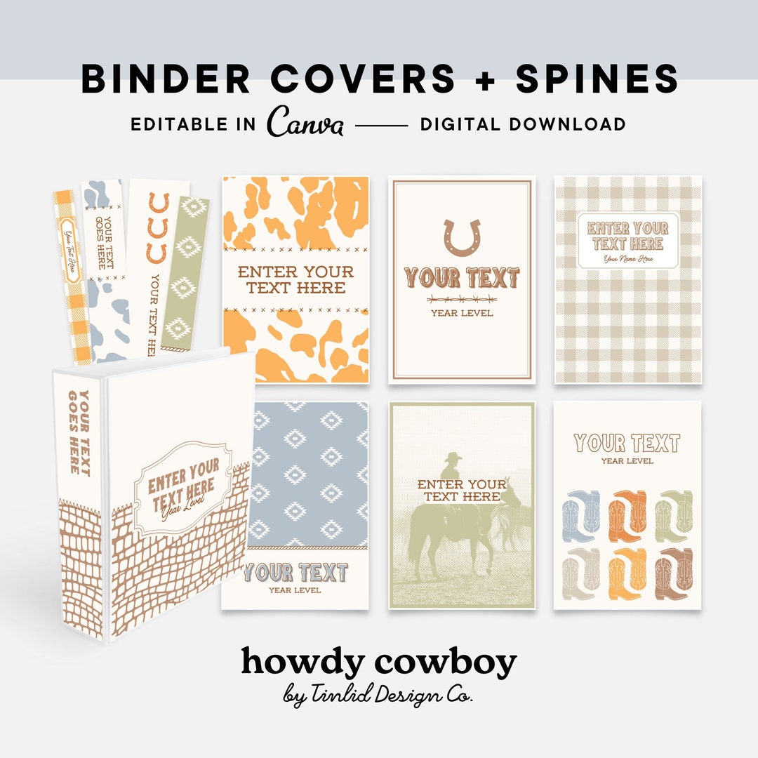 Printable Binder Covers and Spines, Editable Canva Templates, Teacher ...