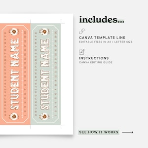 Printable Classroom Desk Plates, Student Name Tags, Editable Canva ...