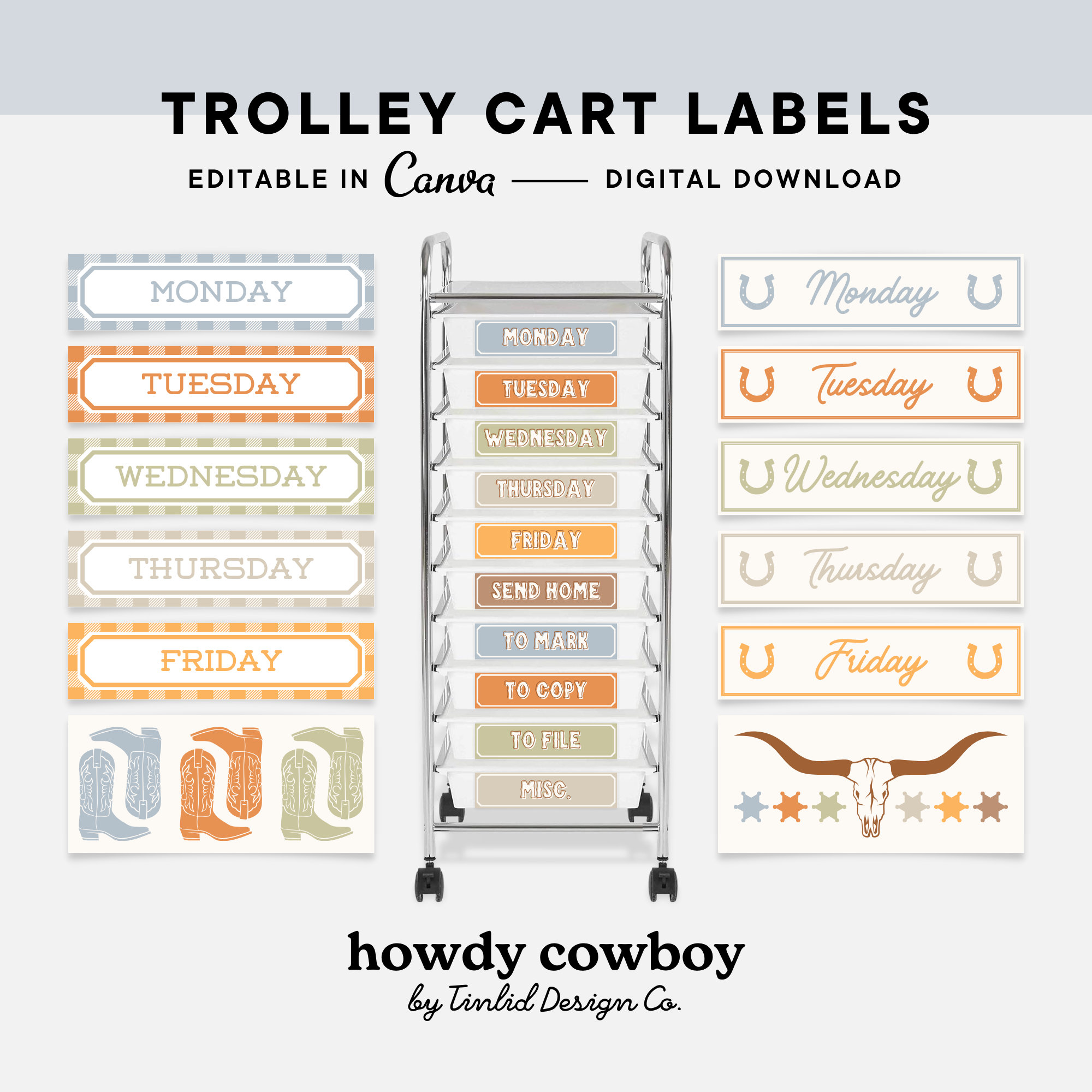 Editable Classroom Organisation Decor Bundle, Howdy Cowgirl Class ...