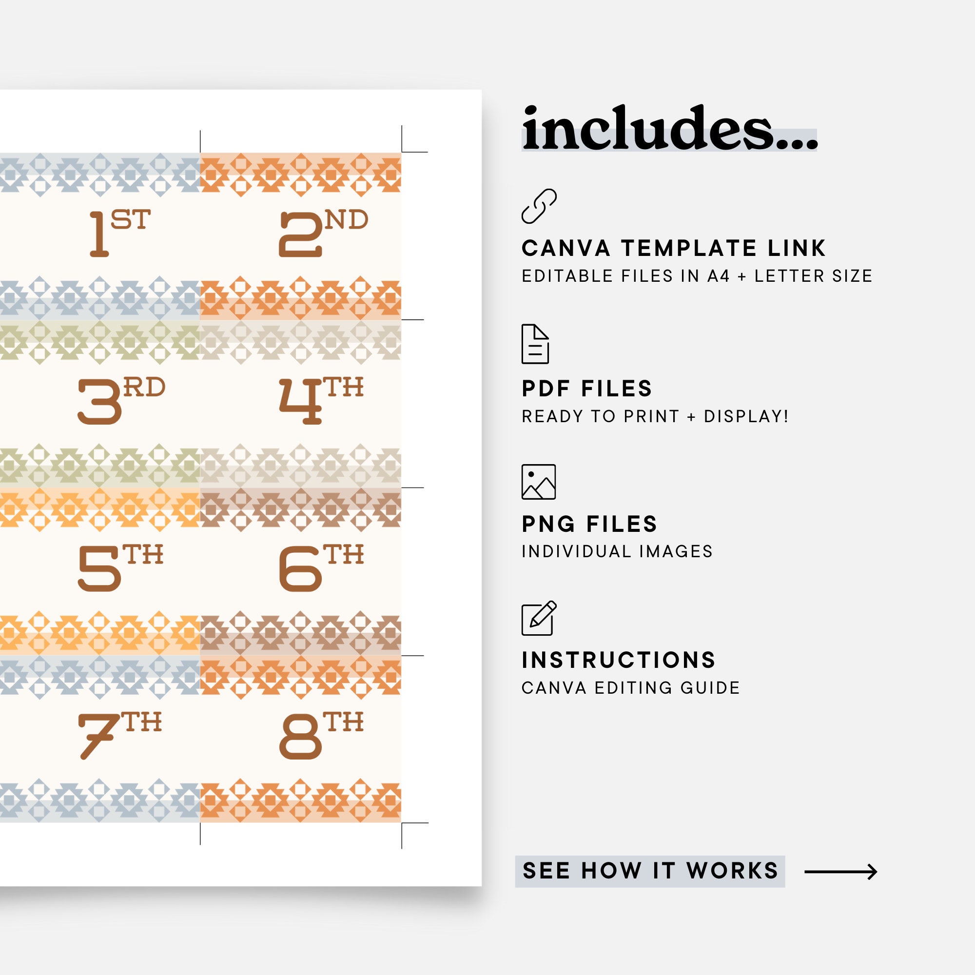 Printable Classroom Flip Calendar, Editable Canva Template, Western ...