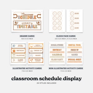 Printable Classroom Schedule, Visual Teacher Timetable, Editable Canva ...