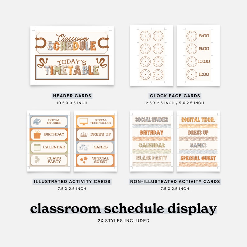 Printable Classroom Schedule, Visual Teacher Timetable, Editable Canva ...