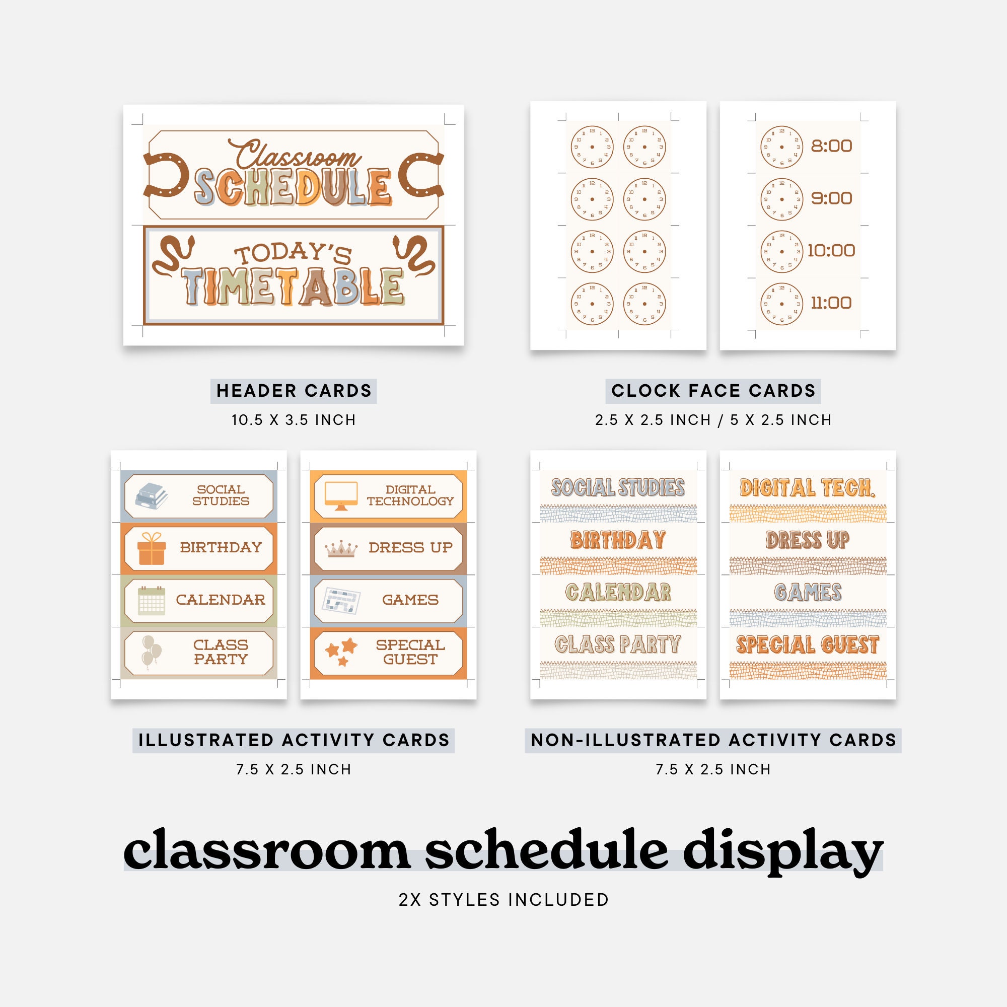Printable Classroom Schedule, Visual Teacher Timetable, Editable Canva ...