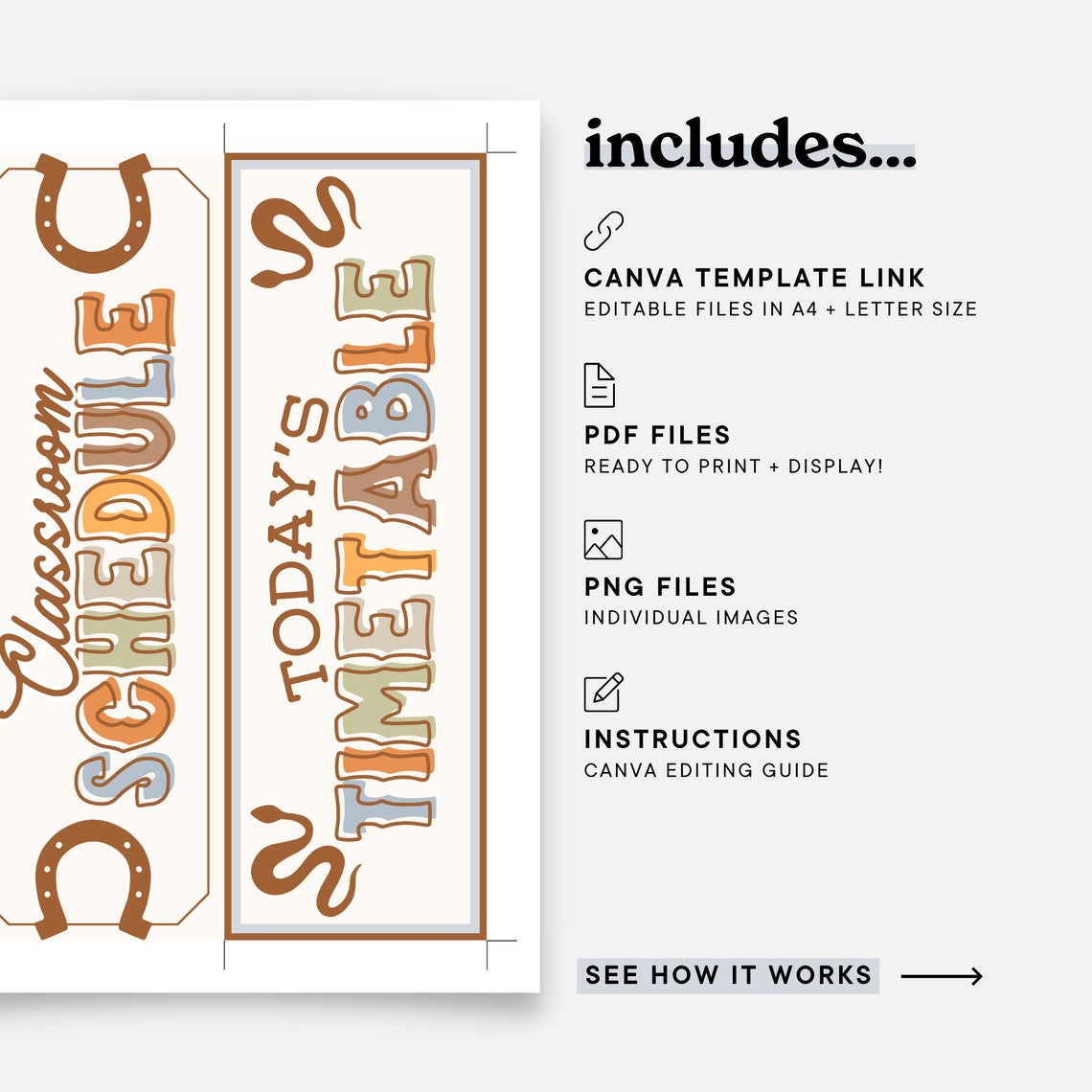 Printable Classroom Schedule, Visual Teacher Timetable, Editable Canva ...