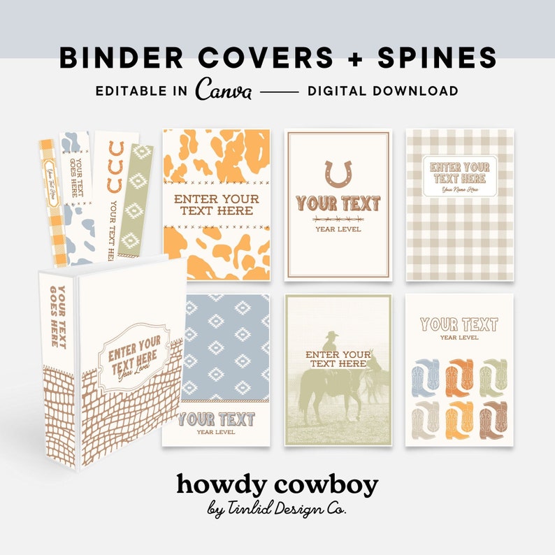 Printable Binder Covers and Spines, Editable Canva Templates, Teacher ...