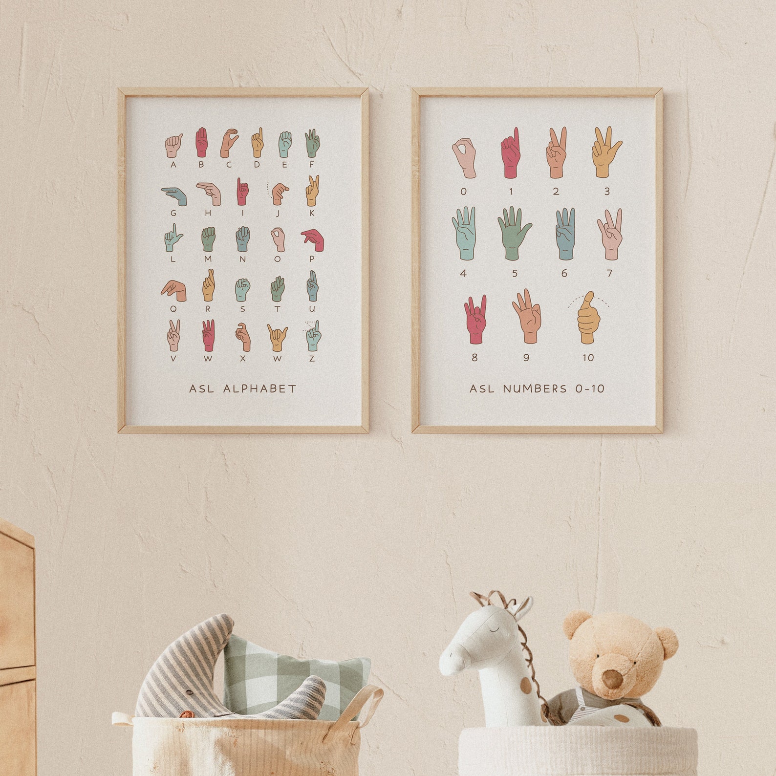 American Sign Language Alphabet Number Poster Bundle, Printable ASL ...