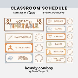 Editable Classroom Organisation Decor Bundle, Howdy Cowgirl Class ...