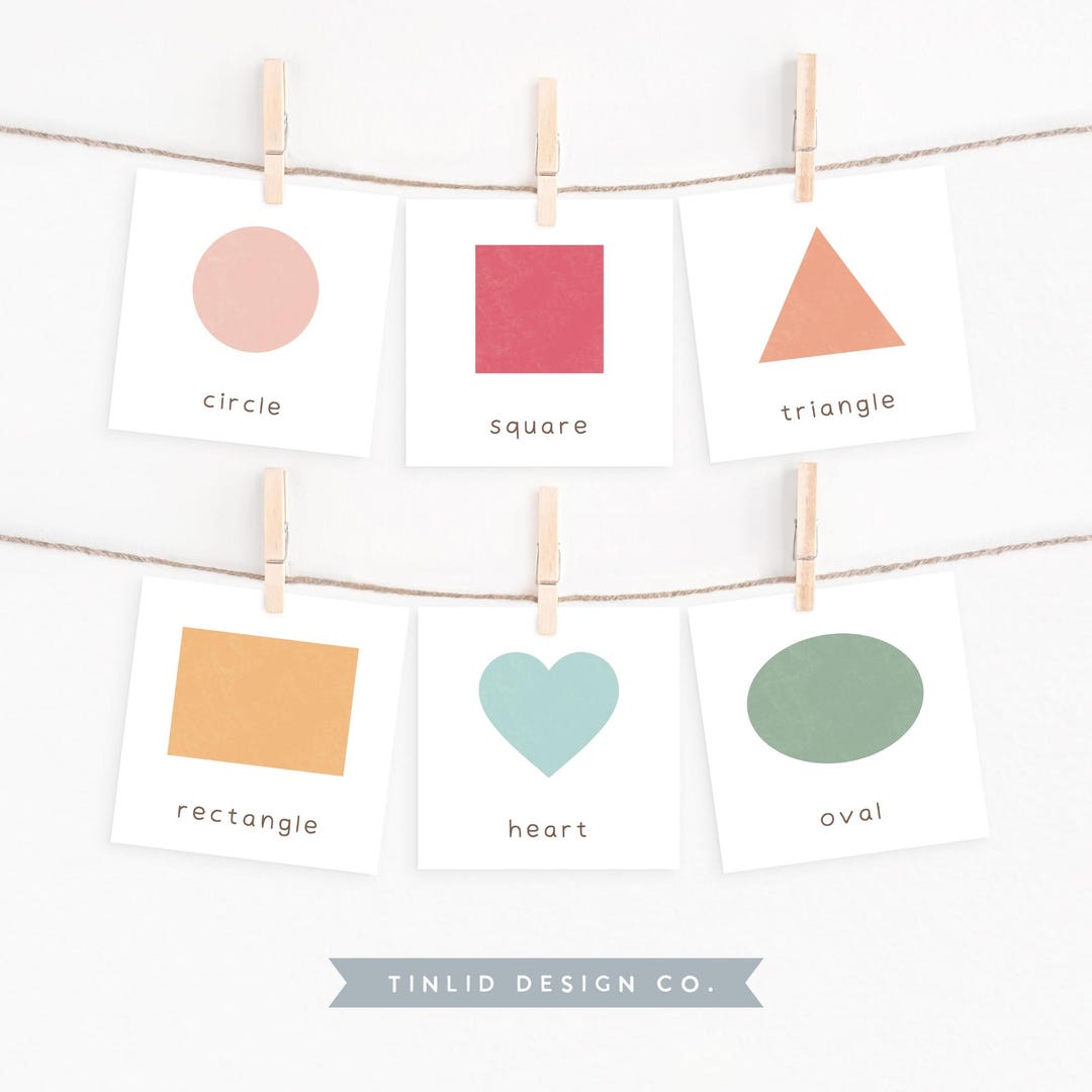 Rainbow Shapes Flash Cards: Montessori Homeschool Printable (digital ...