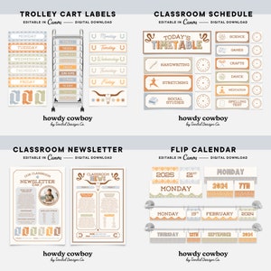 Western Classroom Decor Bundle, Editable Cowboy Theme Teacher Display ...