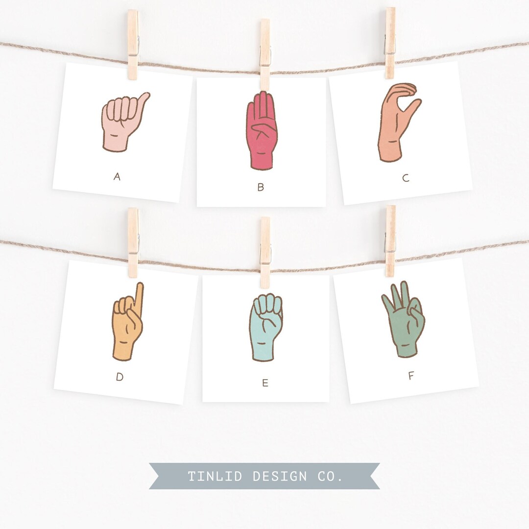 American Sign Language Alphabet Flash Cards, Printable ASL Alphabet ...