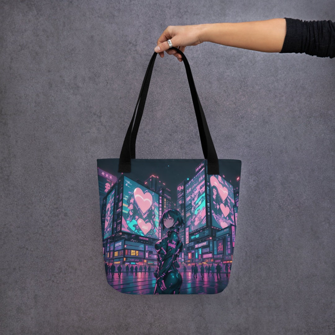Tokyo Night Life Tote Bag Asian Japanese Anime Girl Carry Purse - Etsy