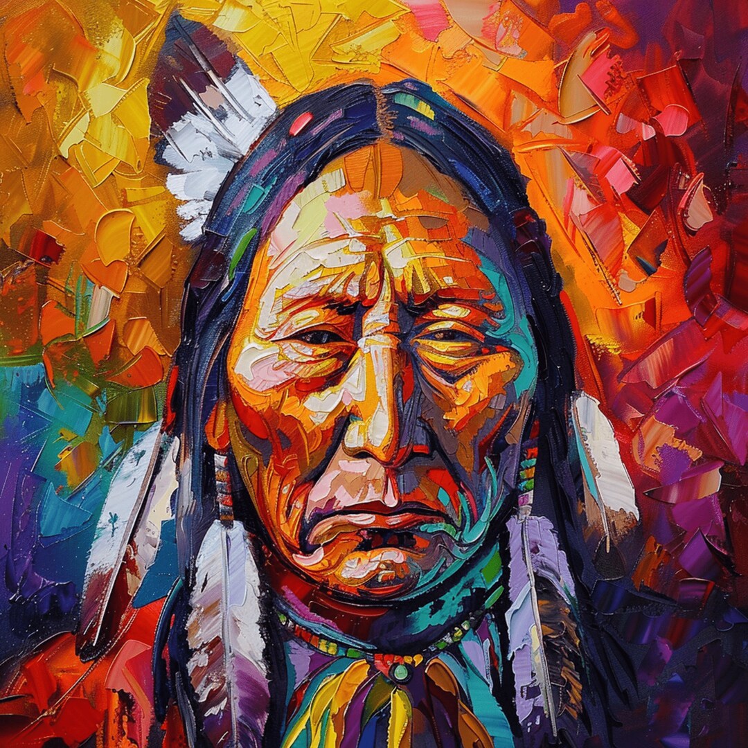 Modern AI Interpretation of Sitting Bull, Art Print Décor - Etsy