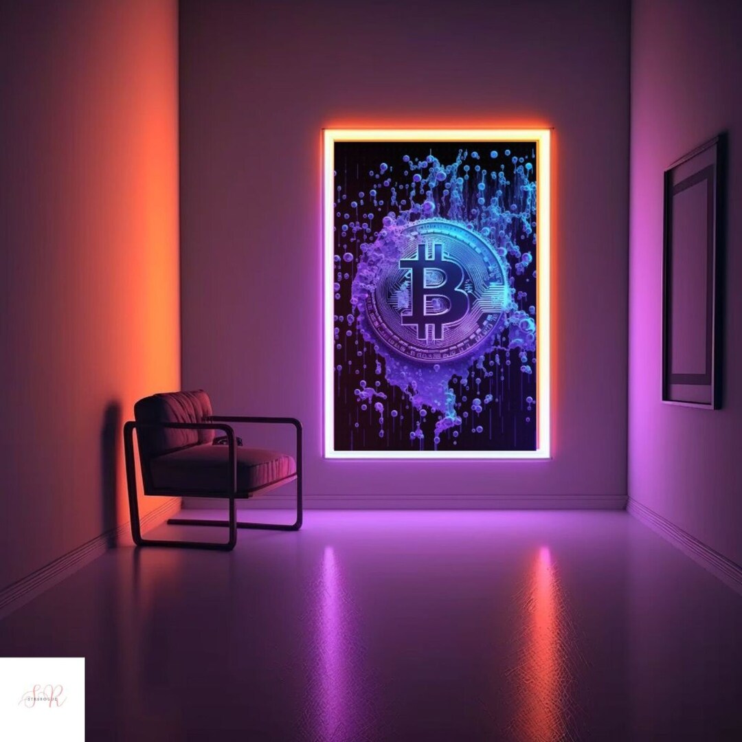 Digital Download Blue and Purple Bitcoin Submerged Art - Etsy
