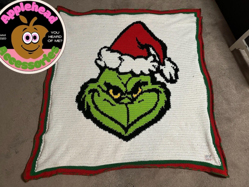 Crochet Grinch Holiday Throw Blanket - Etsy