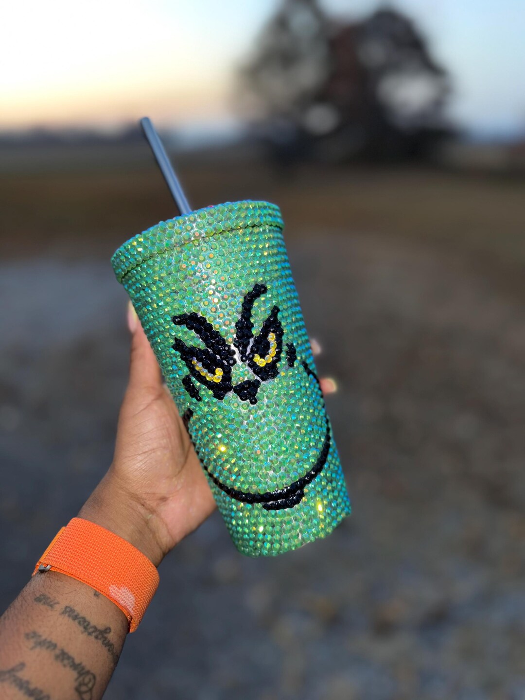 Rhinestone Grinch Tumblers, Grinch Face and Your a Mean One - Etsy