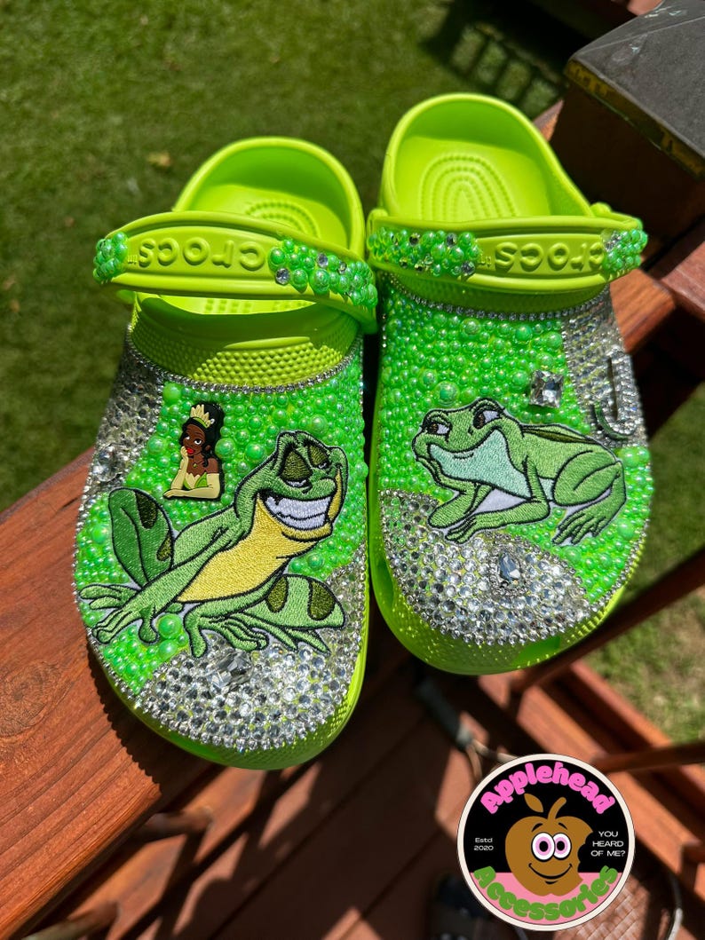 Rhinestone Crocs, Bling Crocs Princess in the Frog Croc, Customs Crocs ...