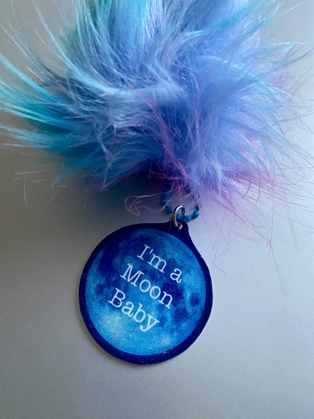 Floofy Colorful I’m A Moon Baby Key Chain - Etsy