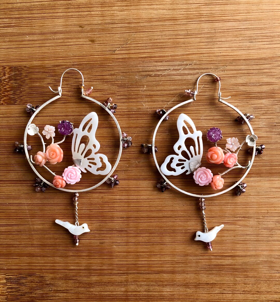 Butterfly Garden Hoops - Etsy
