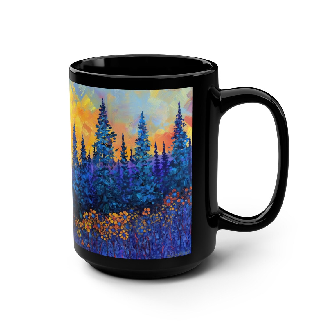 Blue Spruce Rocky Mountain Sunset, Nature Lovers Cup, Sunset Cabin Cup ...