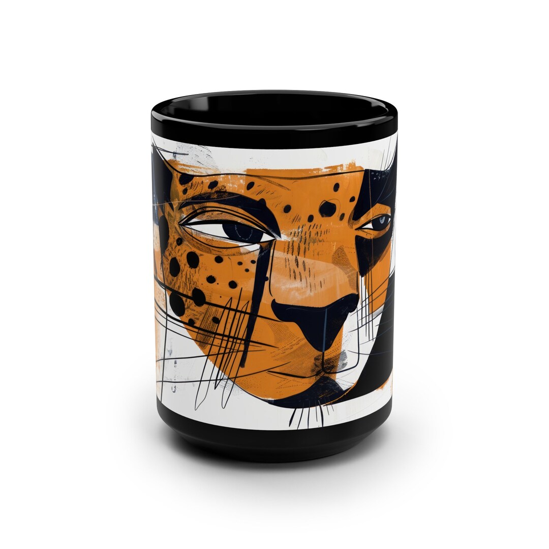 Cheetah Abstract Art Mug, Cheetah Print Mug, Africa Cat Mug, Exotic Cat ...