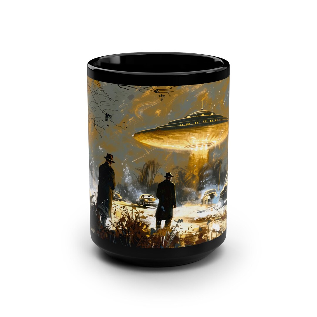 UFO Abduction Mid Century Mug ,UFO Tea Mug, Pop Art UFO, Atomic Era ...