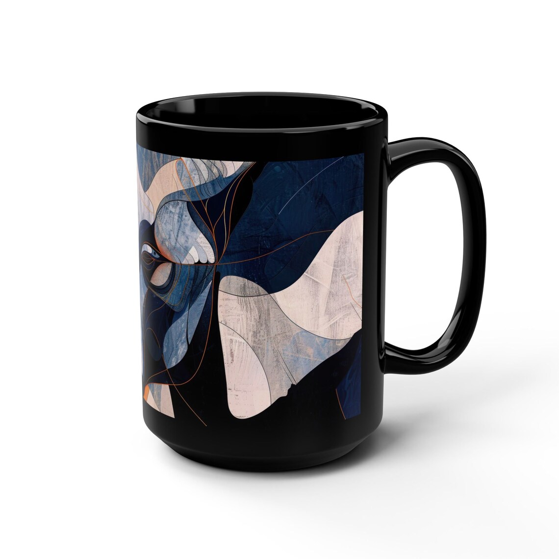 Abstract Elephant Cubism Ceramic Art Mug, Modern Art Mug, Elephant ...