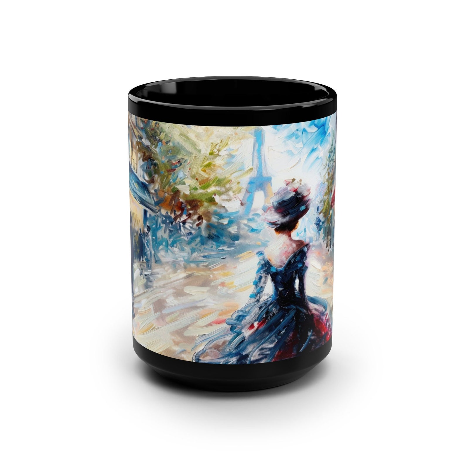 Pretty Woman in Paris Ceramic Art Mug, Parisian Coffee Cup, French Art ...
