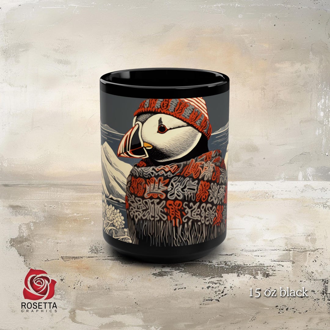 Cozy Puffin Christmas Mug, Christmas Gift, Puffin Coffee Cup, Tea Mug ...