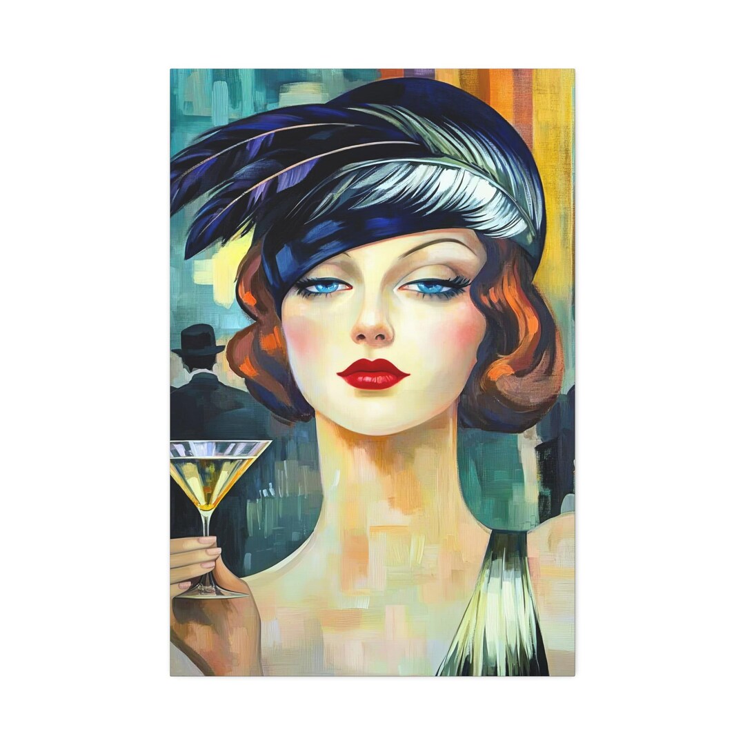 Speakeasy Enchantress Canvas Wrap – Alluring and Poised, She Holds the ...