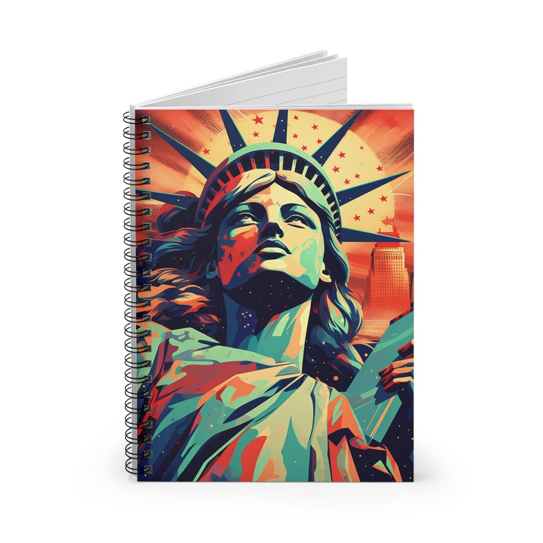 Lady of Liberty Spiral Notebook, Freedom Journal, Statue of Liberty ...